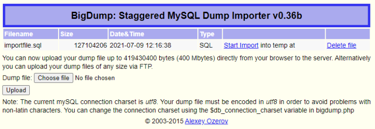 Importing Large Mysql Databases Using Bigdump Web Developer Based